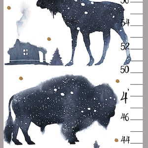 Forest Animal Height Chart Personalized Growth Chart Moose Buffalo Deer ...