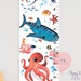 Under the Sea Growth Chart Shark Stingray Octopus Height Chart Nautical ...