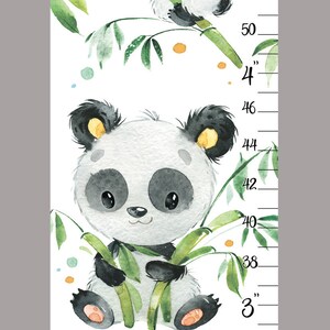 Panda Bear Growth Chart Pandas Nursery Decor Animals Height Chart - Etsy