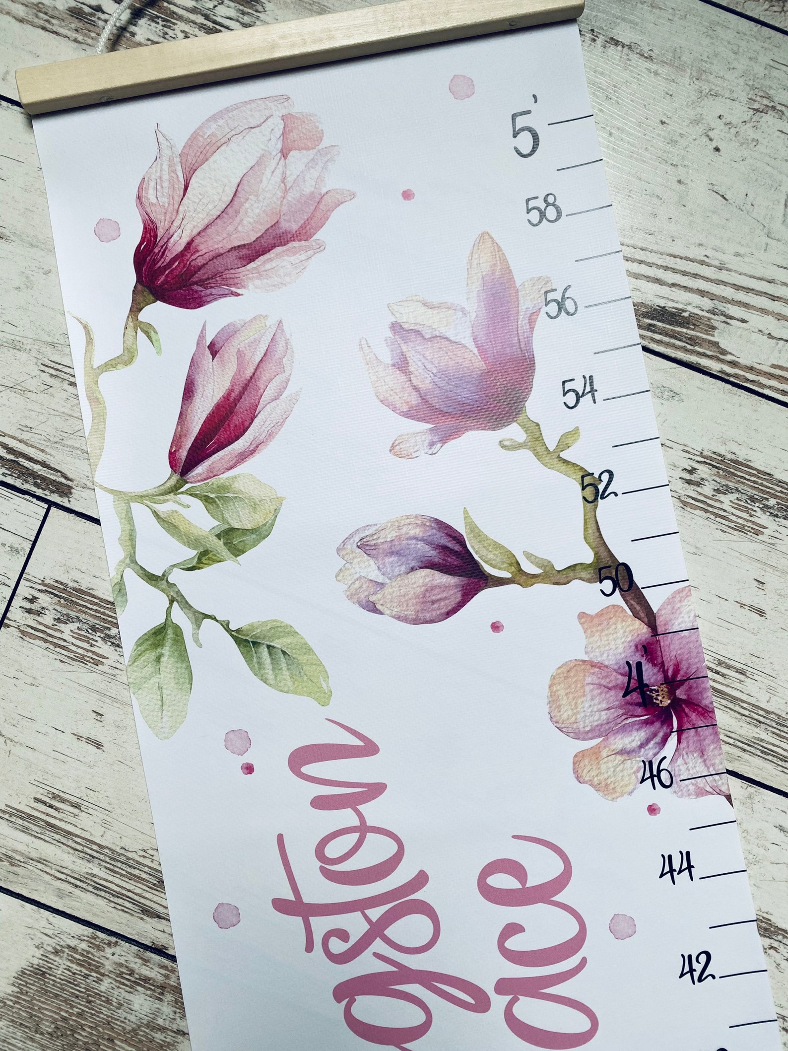 Height Chart Magnolia Girl Growth Chart Magnolia Flowers - Etsy
