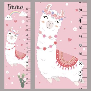 Llama Growth Chart Lama Height Chart Baby Alpaca Nursery Decor Shower ...