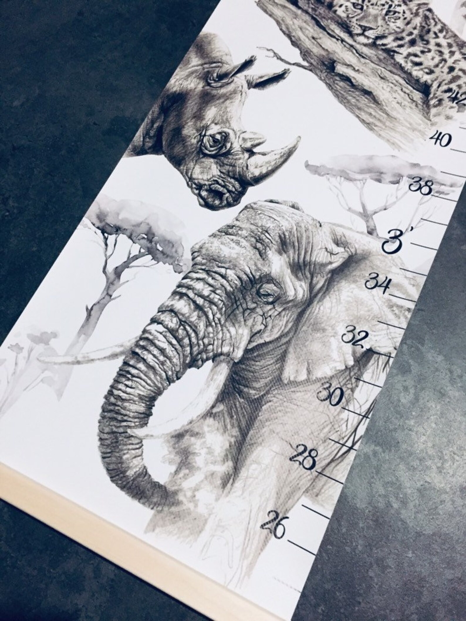 Safari Animals Height Chart Jungle Animals Growth Chart - Etsy
