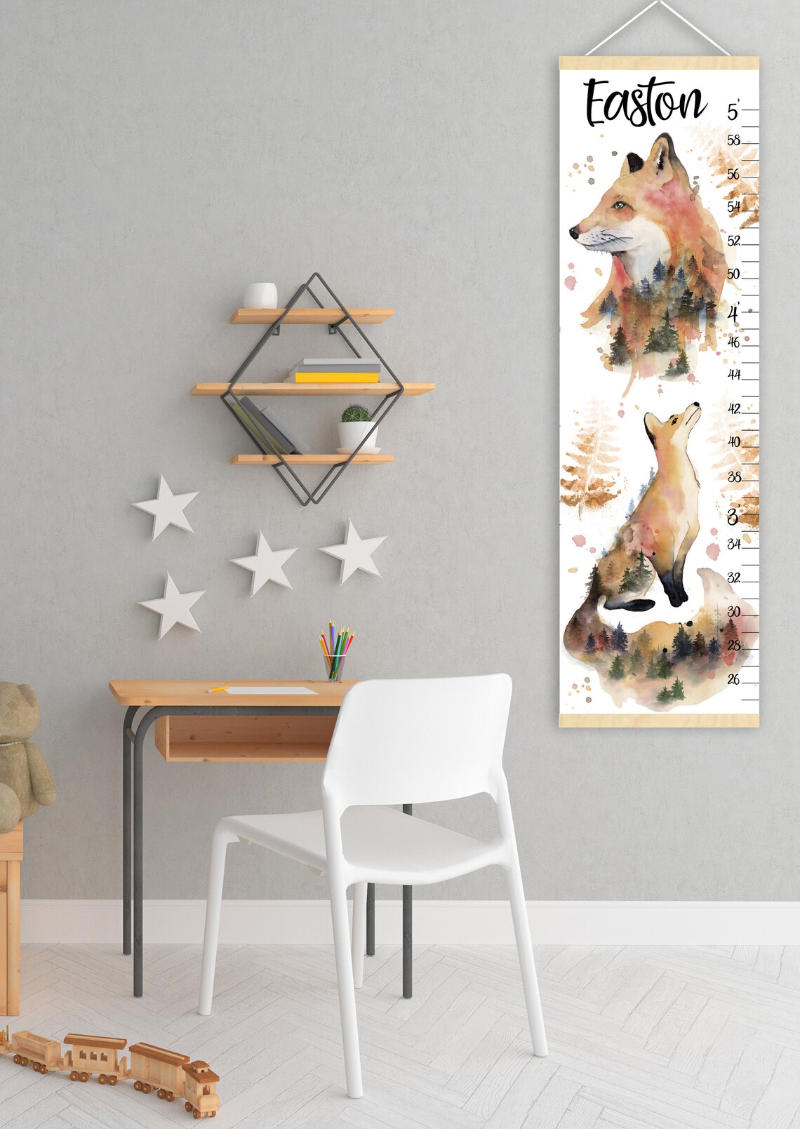 Fox Growth Chart – Woodland Animals Nursery Wall Height Ruler - Etsy