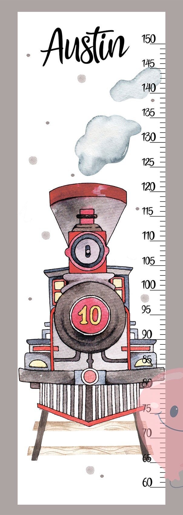 Height Chart Train Locomotive Boy Growth Chart Train Nursery - Etsy