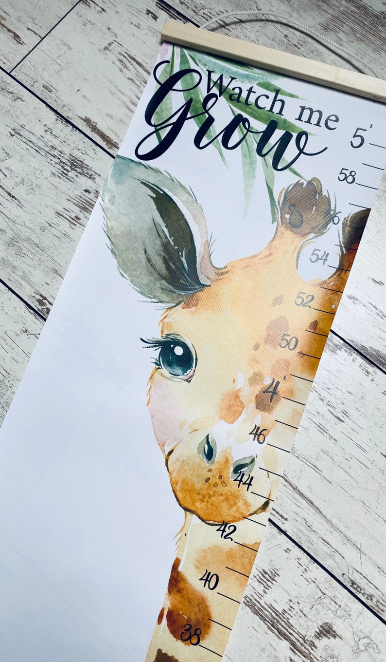 Giraffe Baby Growth Chart Personalized Height Chart Safari Animals ...