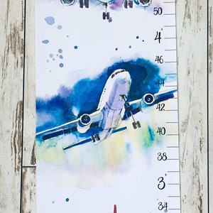 Airplane Growth Chart Airbus Height Chart Fly in the Sky Nursery Room ...