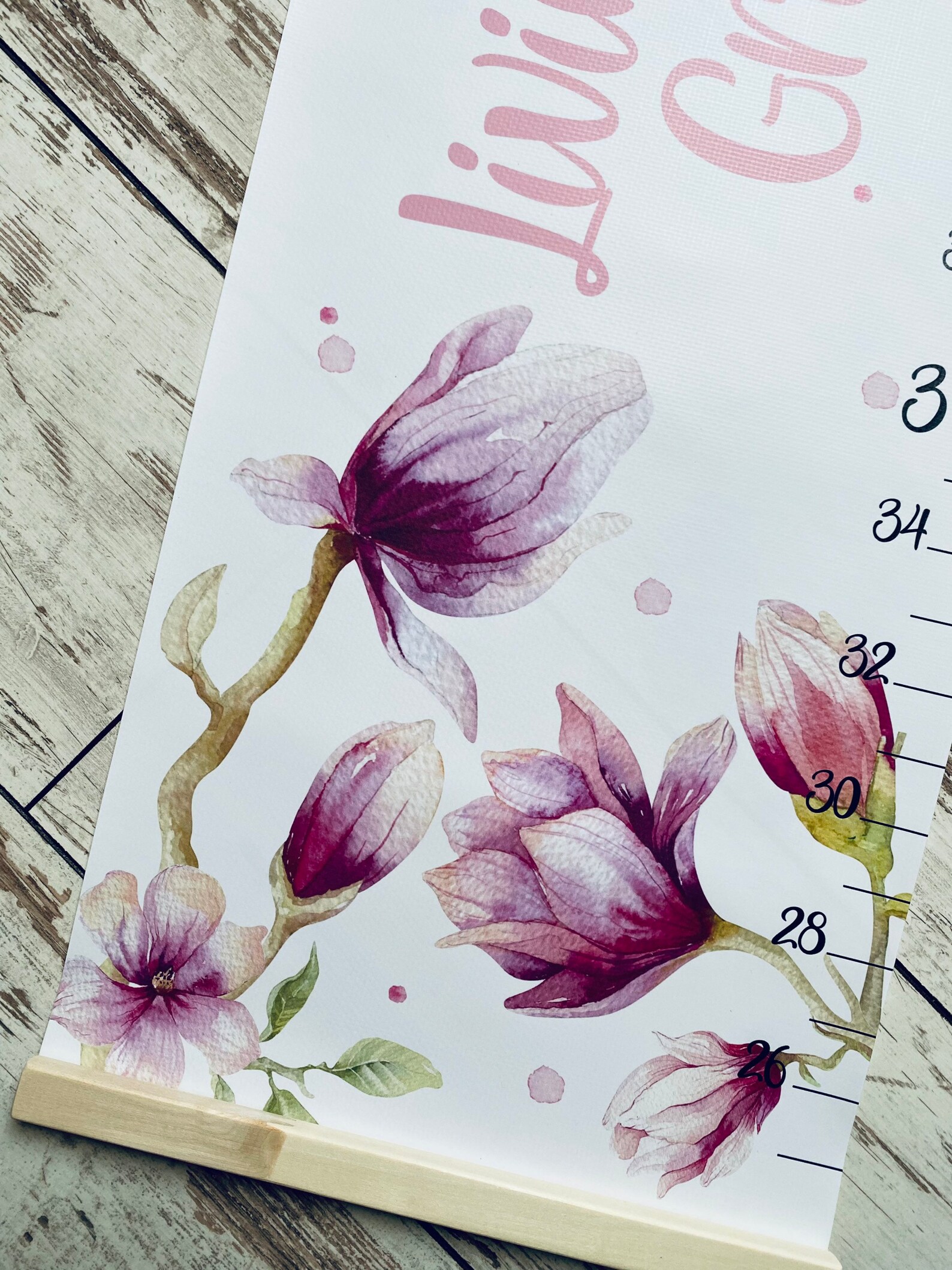 Height Chart Magnolia Girl Growth Chart Magnolia Flowers - Etsy