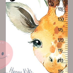 Giraffe Baby Growth Chart Personalized Height Chart Safari Animals ...