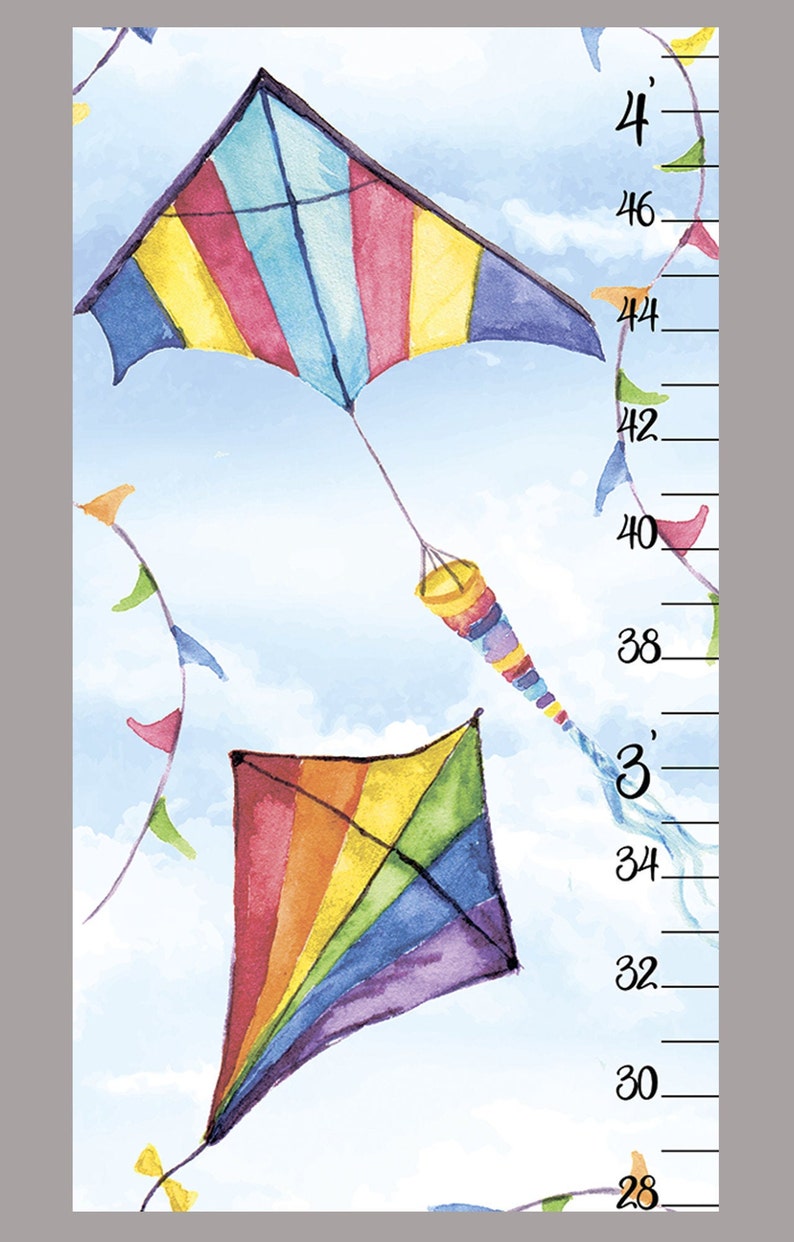 Kite in the Wind Growth Chart Sky Height Chart Kites Nursery | Etsy