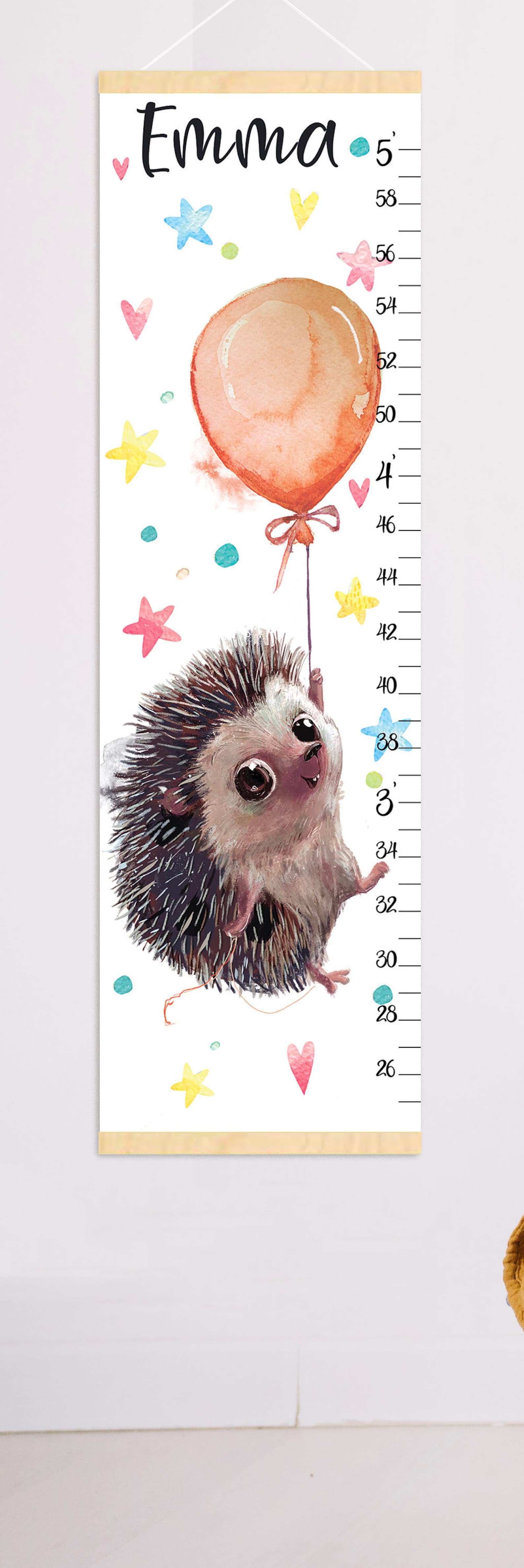 Hedgehog Growth Chart Balloon Height Chart Hedgehogs Nursery - Etsy UK