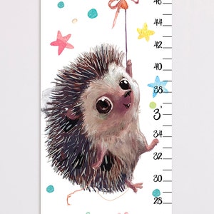 Hedgehog Growth Chart Balloon Height Chart Hedgehogs Nursery Decor Baby ...
