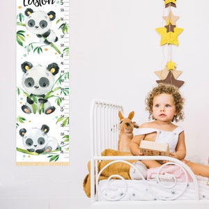 Panda Bear Growth Chart Pandas Nursery Decor Animals Height Chart - Etsy