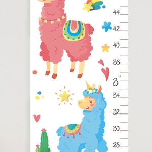 Llama Growth Chart Personalised Height Chart Alpaca Lama Nursery Room ...