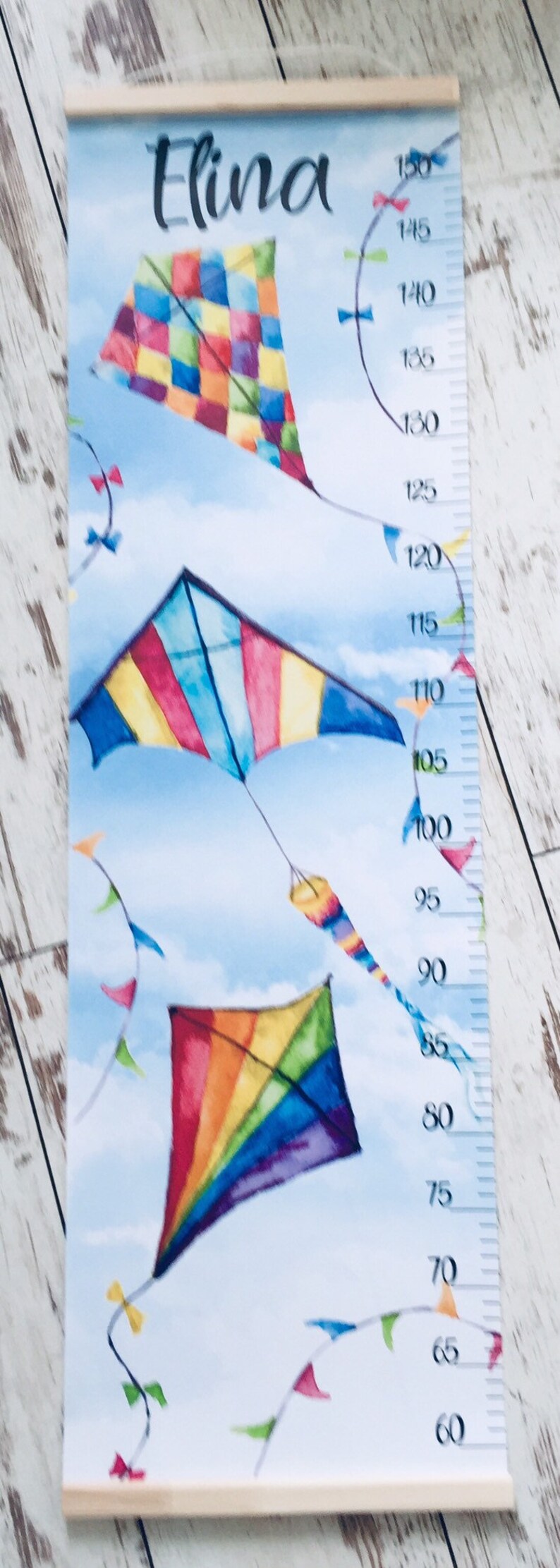 Kite in the Wind Growth Chart Sky Height Chart Kites Nursery | Etsy