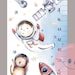 Astronaut Animals Growth Chart – Space Theme Nursery Wall Height Ruler ...
