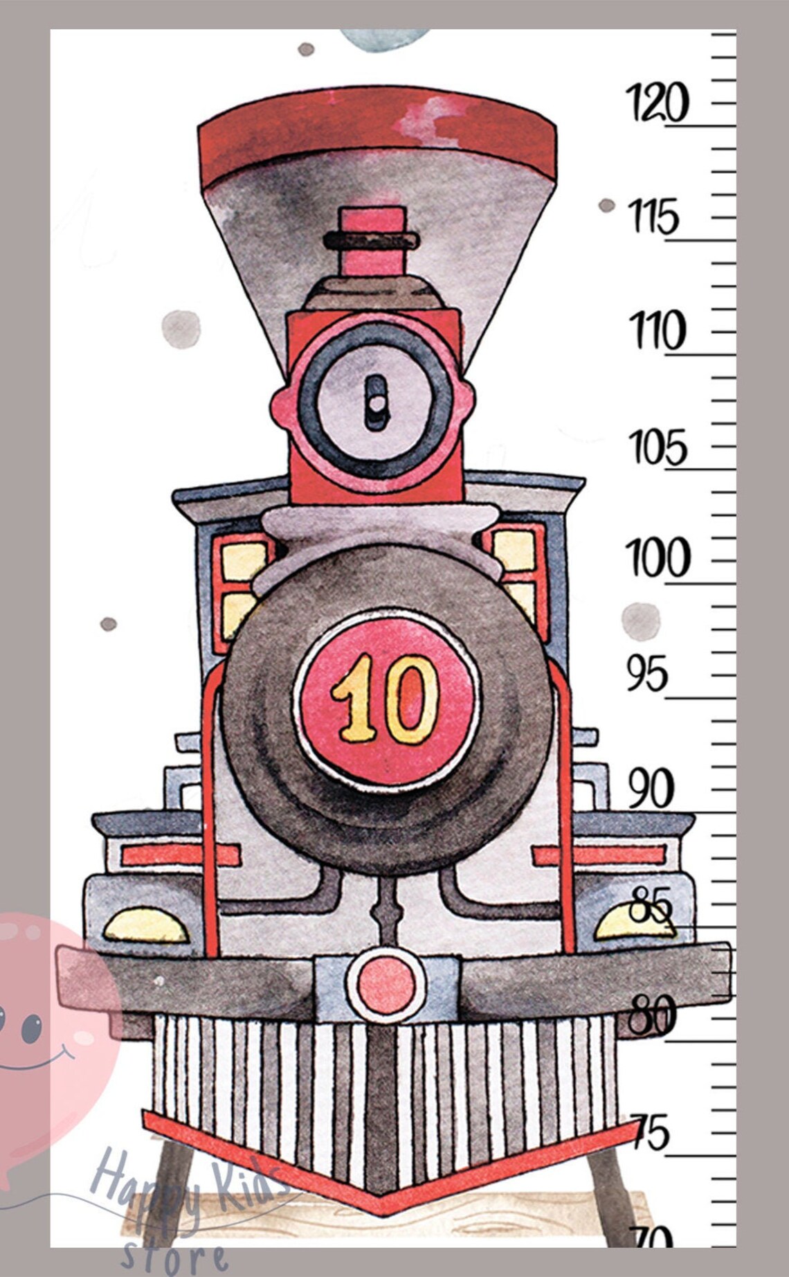 Height chart Train Locomotive Boy growth chart Train nursery | Etsy