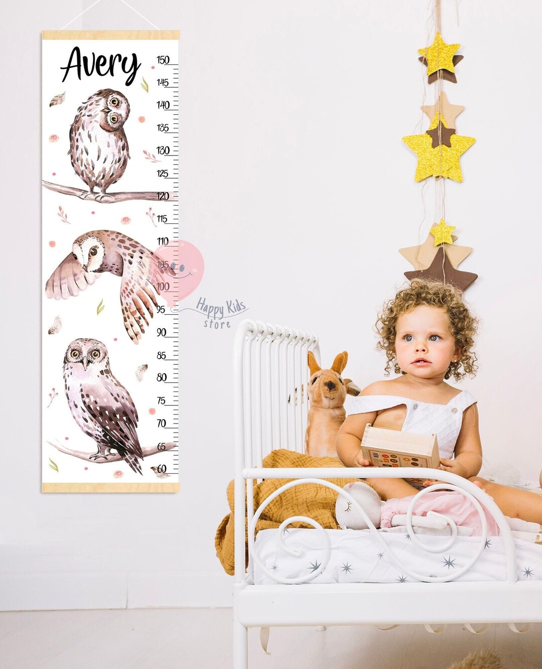 Owl Growth Chart Personalized Height Chart Woodland Nursery Decor ...