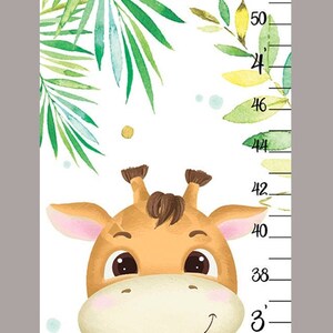 Baby Giraffe Height Chart Safari Growth Chart African Animals Nursery ...