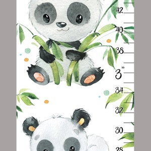 Panda Bear Growth Chart Pandas Nursery Decor Animals Height Chart - Etsy