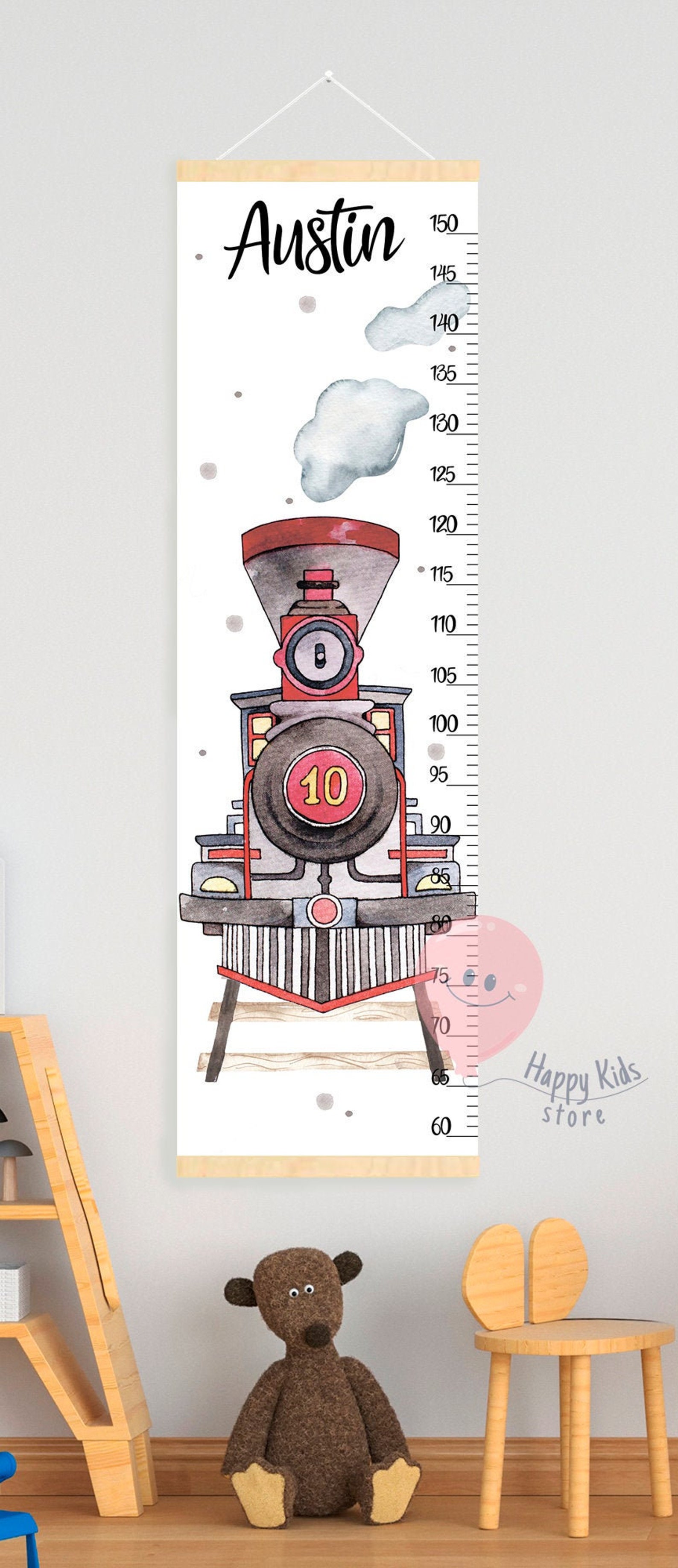 Height Chart Train Locomotive Boy Growth Chart Train Nursery - Etsy