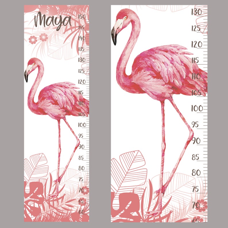 Flamingo Growth Chart Personalized Height Chart Tropical - Etsy