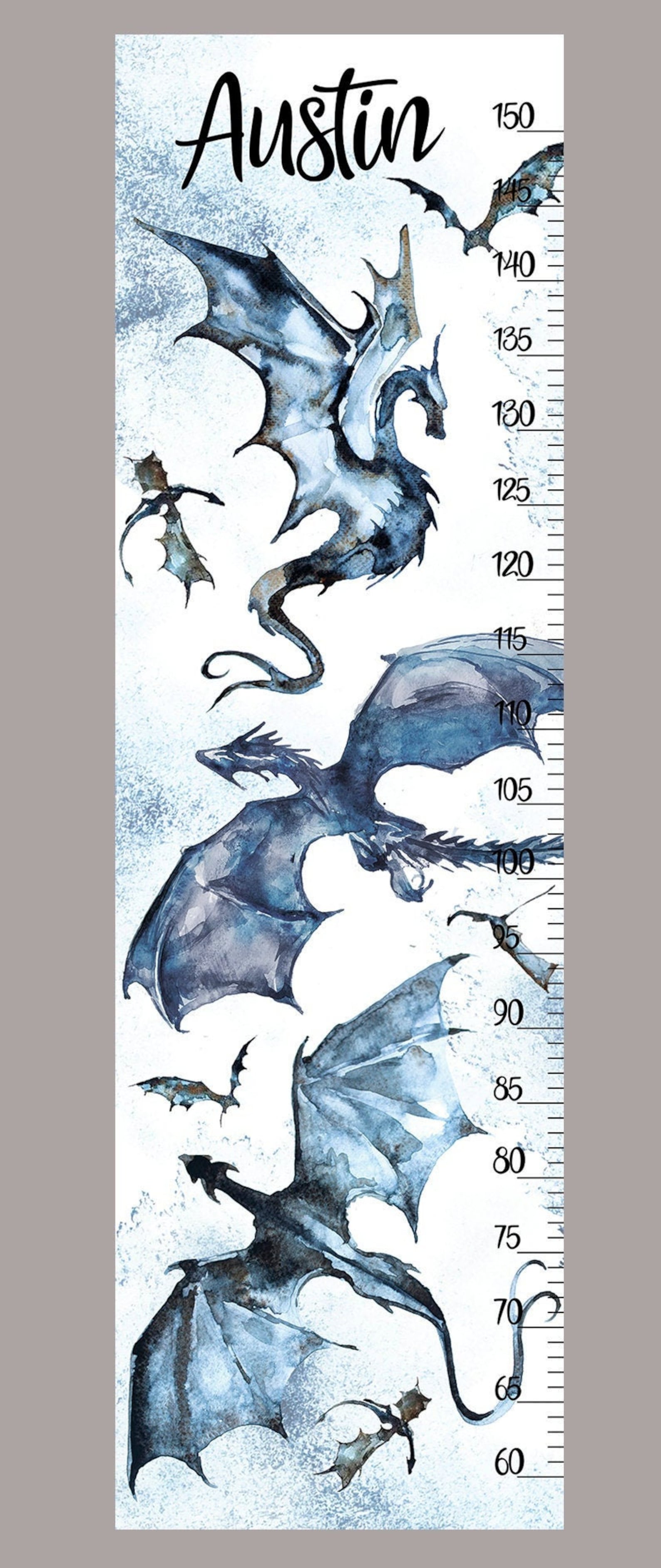Dragons Height Chart Personalized Growth Chart Dragons Kids | Etsy
