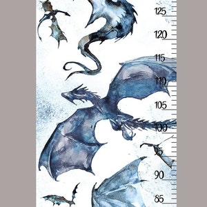 Dragons Height Chart Personalized Growth Chart Dragons Kids Room ...