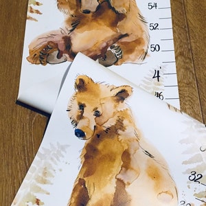 Bear Growth Chart Woodland Height Chart Forest Animals Nursery Art ...