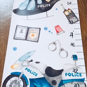 Police Growth Chart Canvas Personalized Height Chart Future Police ...