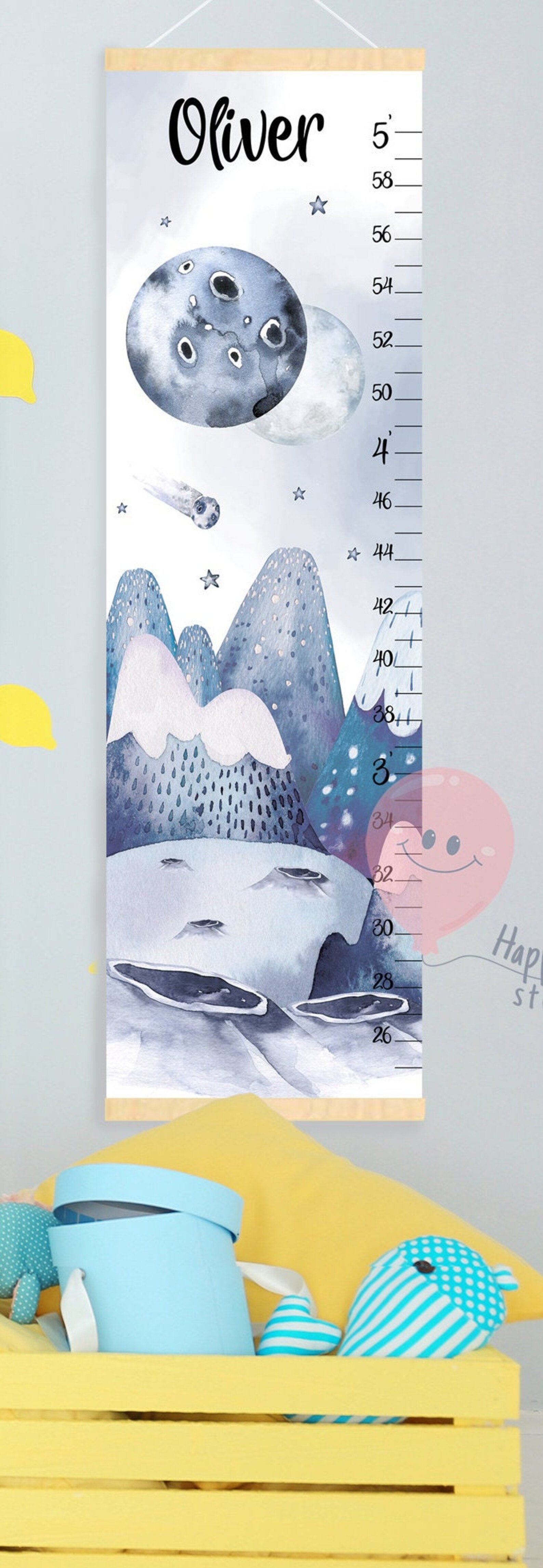 Space Growth Chart Planets Height Chart Solar System - Etsy