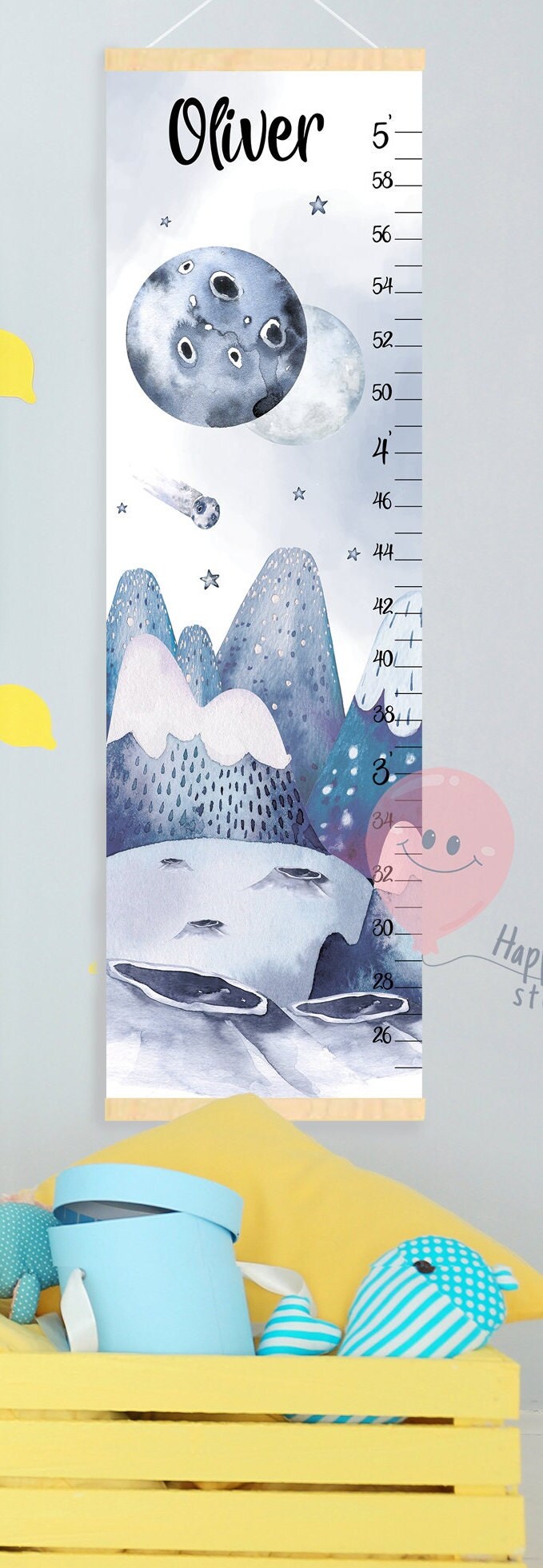 Space Growth Chart Planets Height Chart Solar System - Etsy