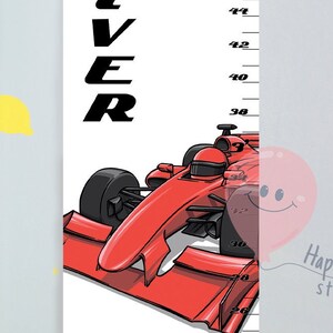 Growth Chart Race Car Speed Racer Height Chart Racing Nursery Decor ...