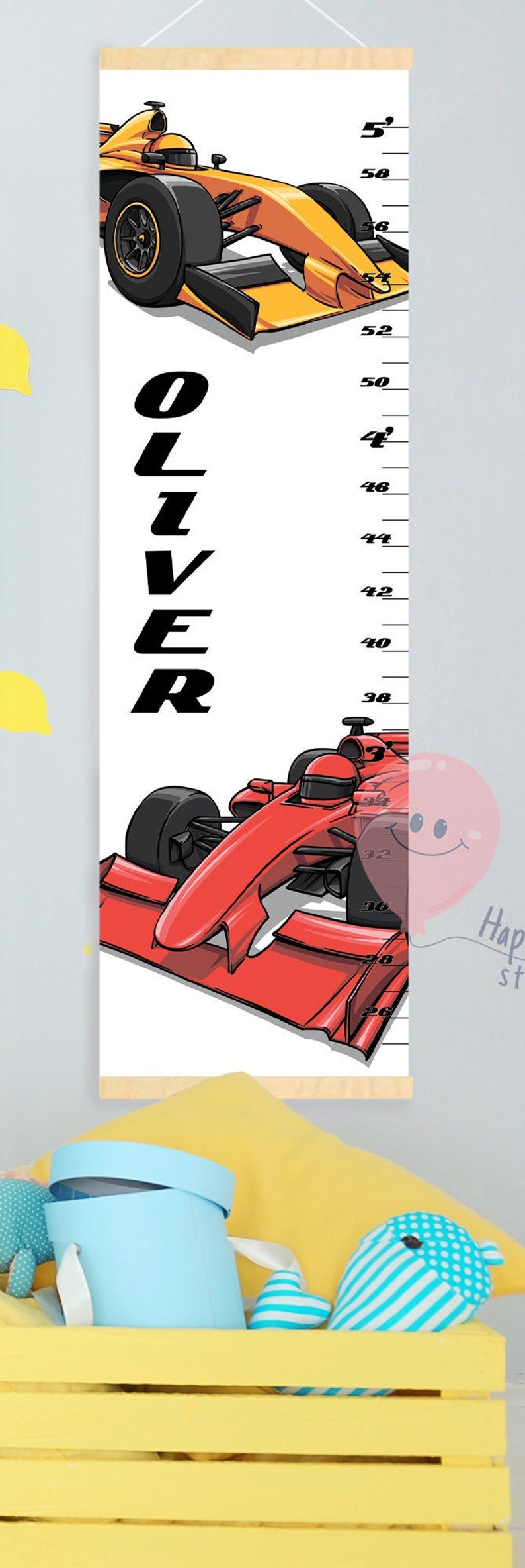 Growth Chart Race Car Speed Racer Height Chart Racing Nursery - Etsy
