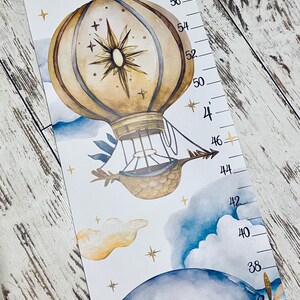 Hot Air Balloons Growth Chart Boy Height Chart Vintage Aviation Nursery ...