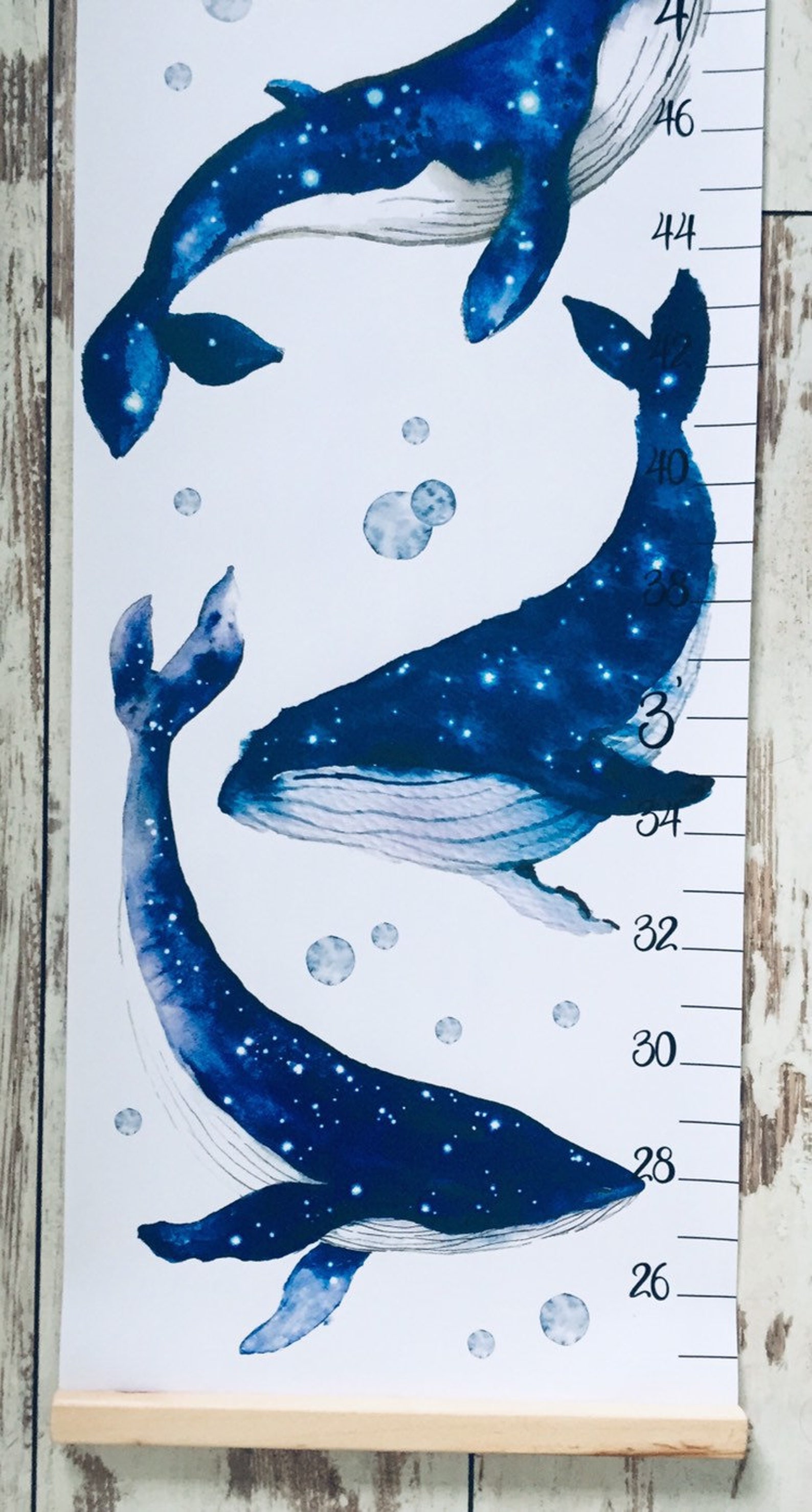 Whales Growth Chart Under the Sea Height Chart Ocean Nursery | Etsy