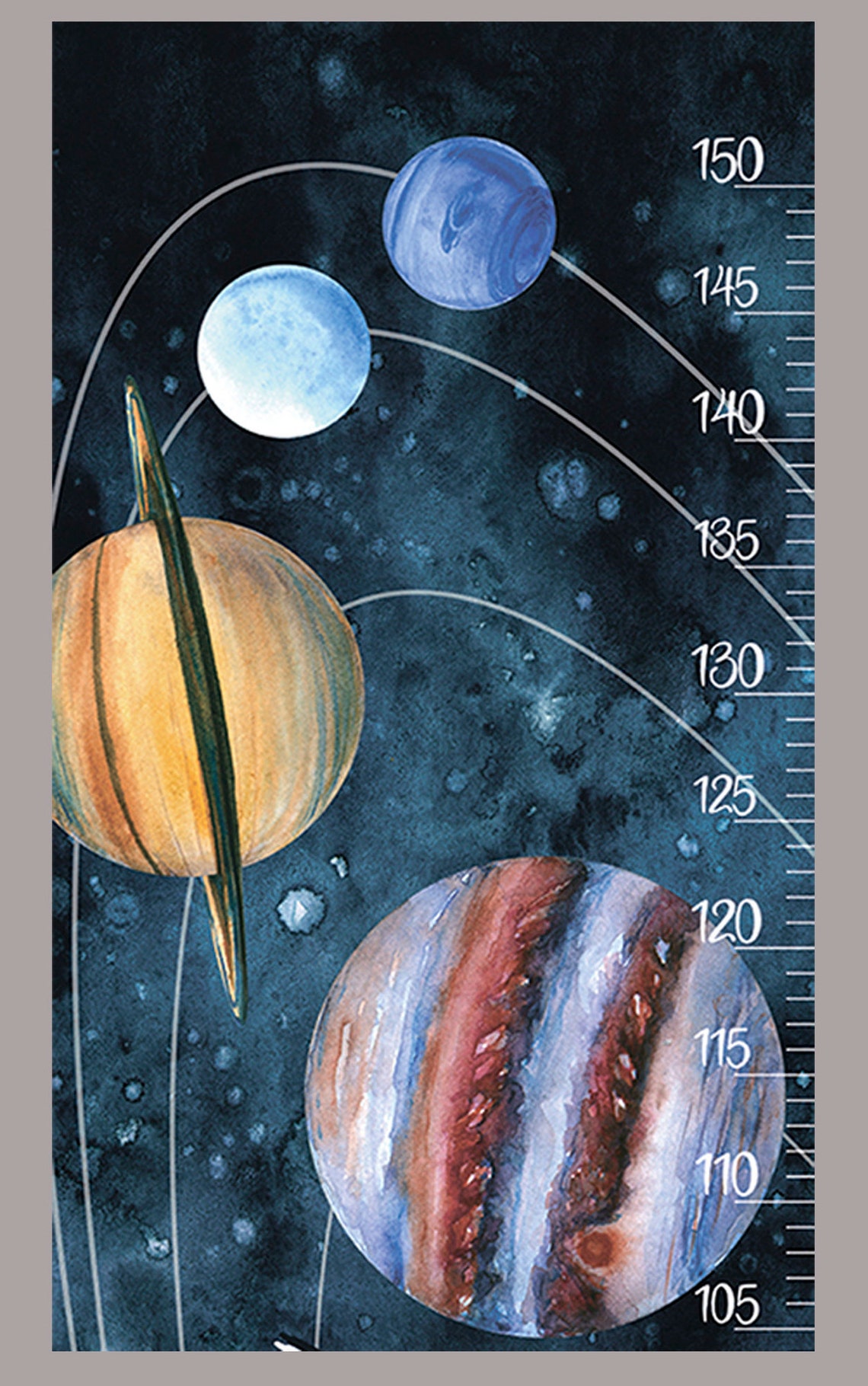 Solar system height chart Space growth chart Solar system | Etsy