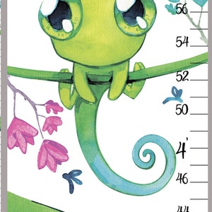 Chameleon height chart Lizards growth chart theme nursery art | Etsy