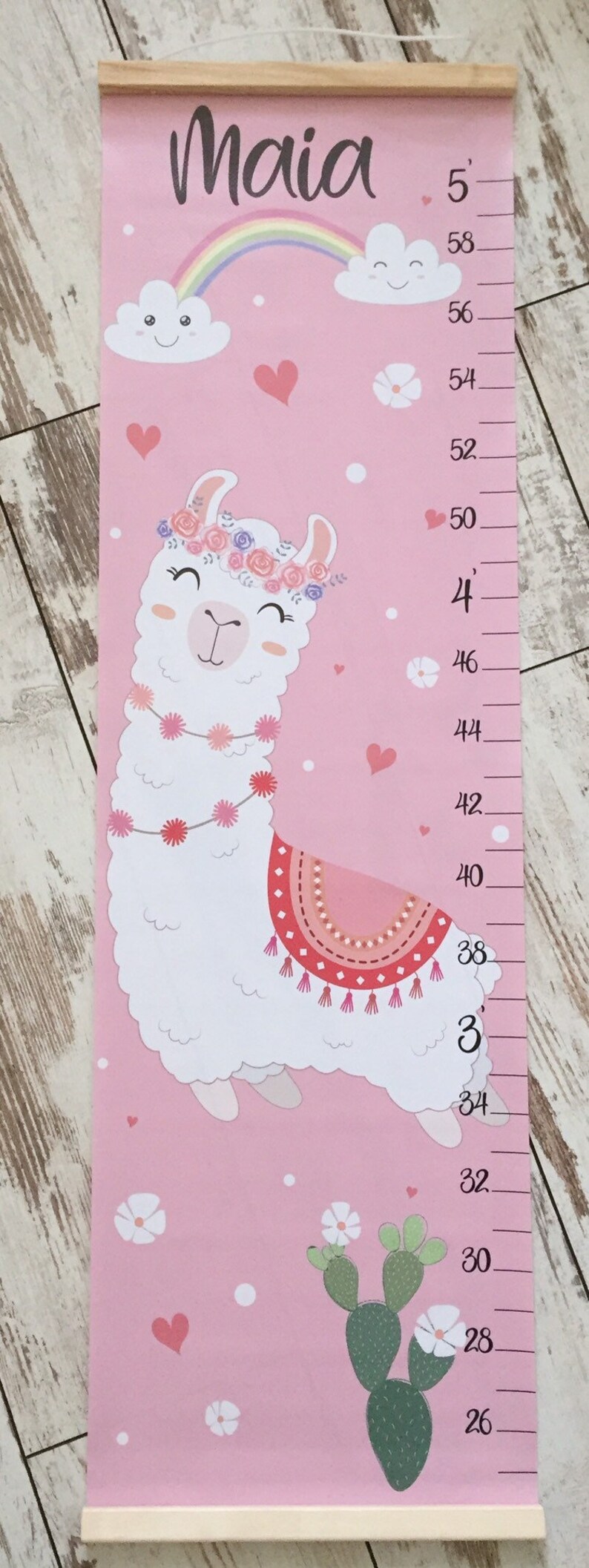 Llama Growth Chart Lama Height Chart Baby Alpaca Nursery Decor - Etsy