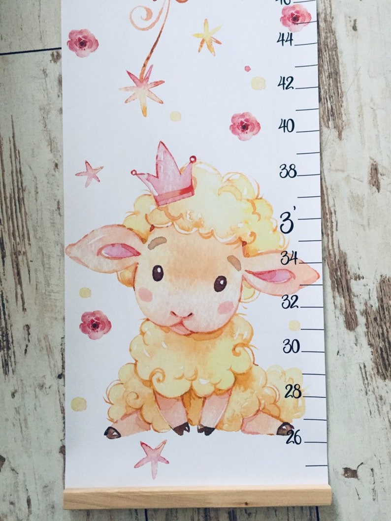 Cute Sheep Growth Chart Canvas Personalized Height Chart Lamb | Etsy