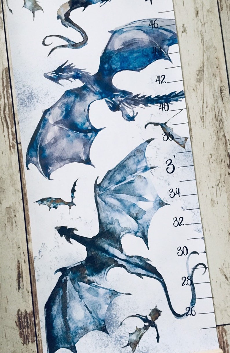 Dragons Height Chart Personalized Growth Chart Dragons Kids - Etsy