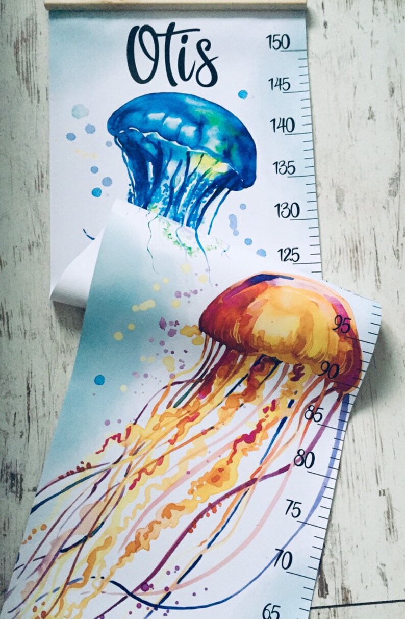 Jellyfish Growth Chart Canvas Personalized Height Chart - Etsy