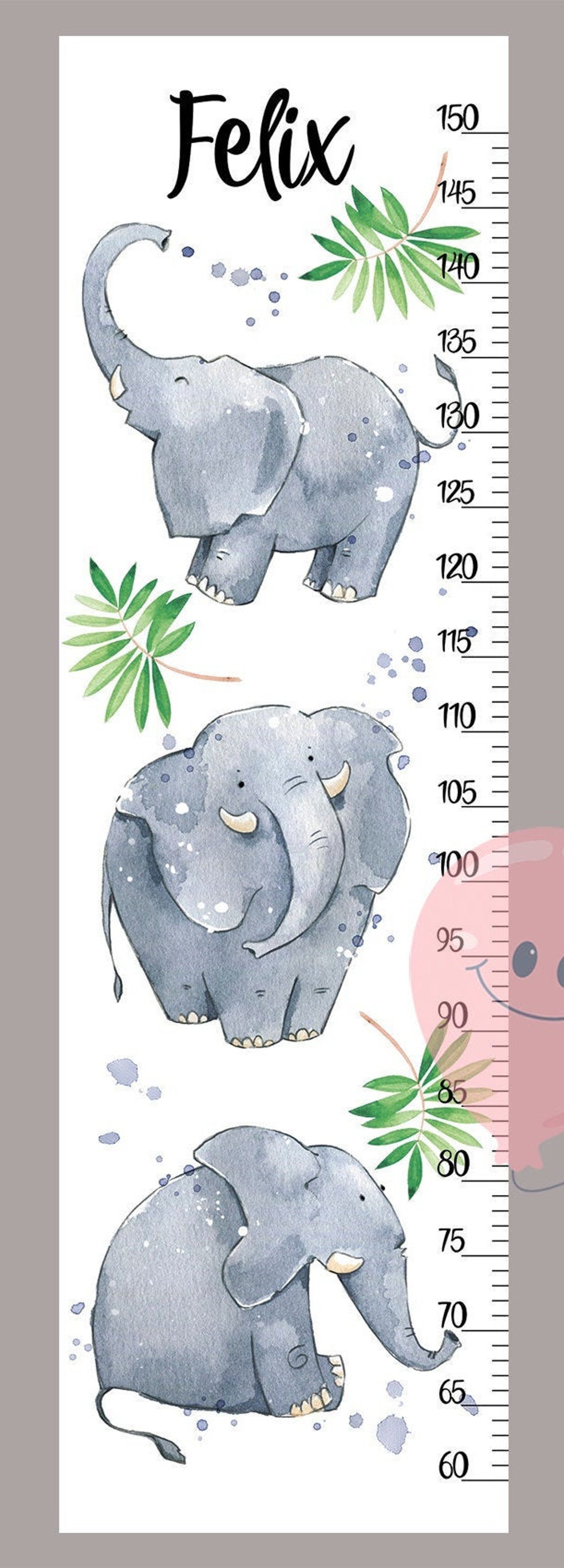 Elephant Height Chart Baby Elephant Growth Chart Animals | Etsy