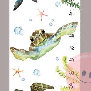 Turtles Growth Chart Under the Sea Height Chart Ocean Nursery Name Sign ...