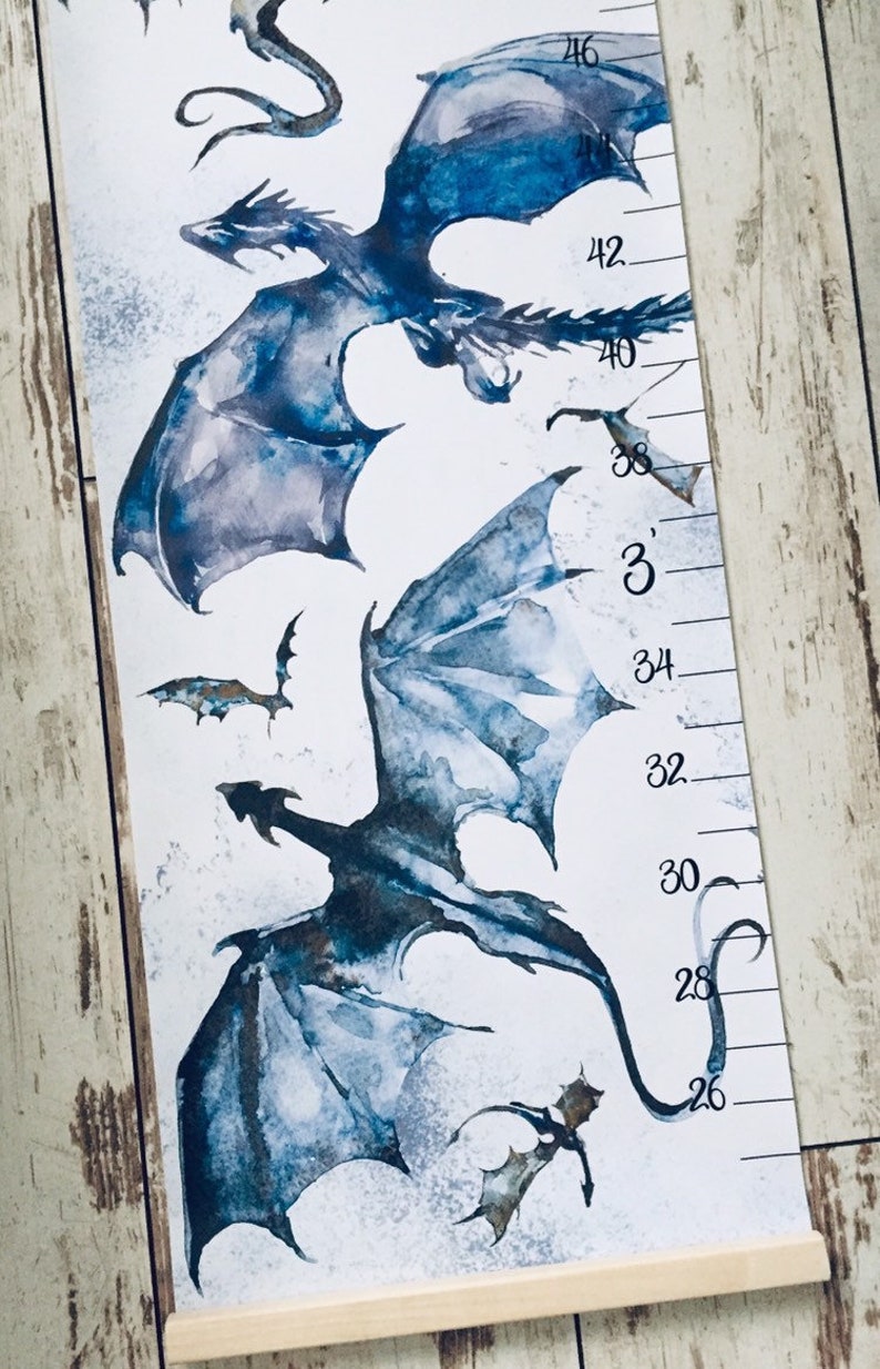 Dragons Height Chart Personalized Growth Chart Dragons Kids - Etsy