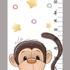 Monkey Growth Chart Nursery Baby Monkey for Nursery Monkeys Shower Gift ...