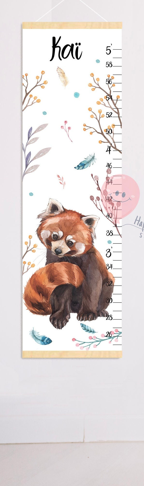 Red Panda Bear Growth Chart Animals Height Chart Pandas - Etsy