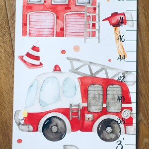 Fire Fighter Growth Chart Canvas Height Chart Future Fireman Kid Room ...