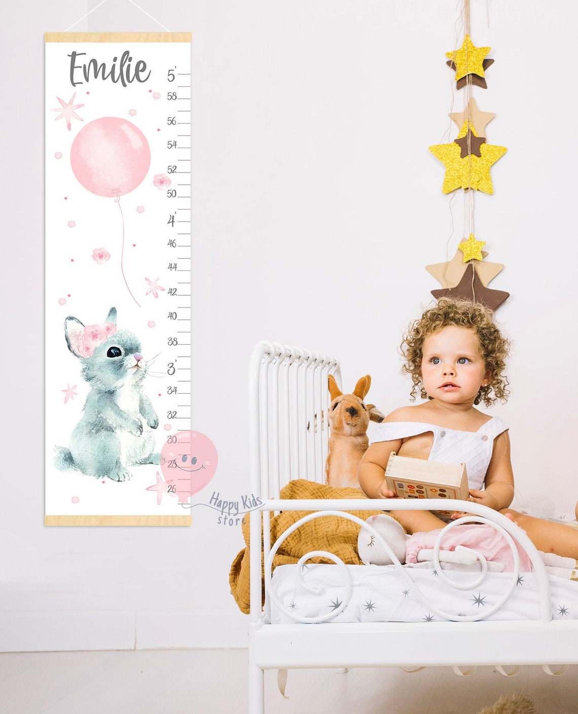 Height Chart Bunny With Balloon Rabbit Growth Chart Bunny - Etsy