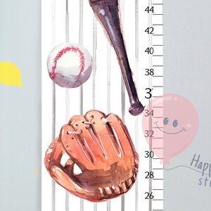Baseball Height Chart Sports Baby Decor Boy Growth Chart Shower or ...