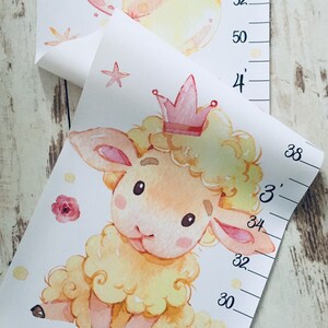 Cute Sheep Growth Chart Canvas Personalized Height Chart Lamb | Etsy